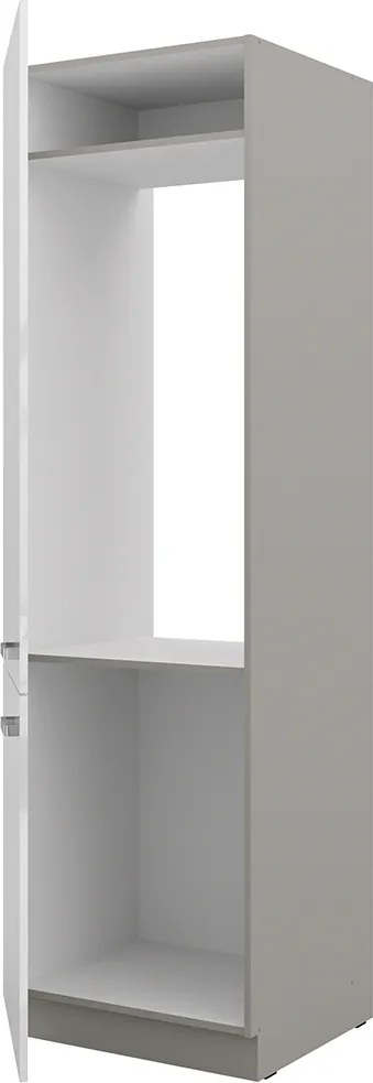 BIANCA sb | vysoká skříňka 60 LO-210 2F na vestavnou lednici | 60 cm | světle šedá/bílá lesk
