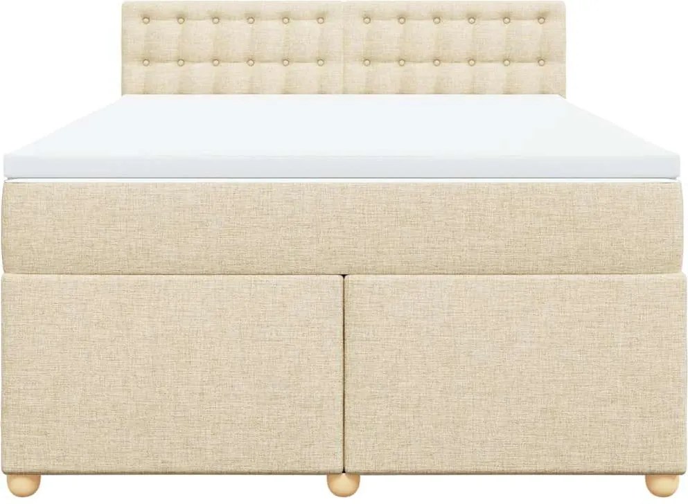 Box spring postel s matrací krémová 140x190 cm textil 3288994