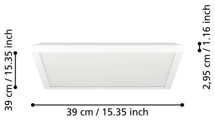 Eglo 901451-LED Koupelnové stropní svítidlo ROVITO 17,6W/230V 39x39 cm IP44 bílá