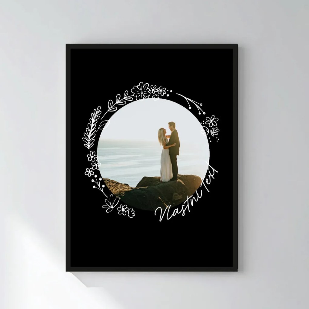 Personalizovaný magický fotoobraz v rámu - 30x40 - květinové orámování