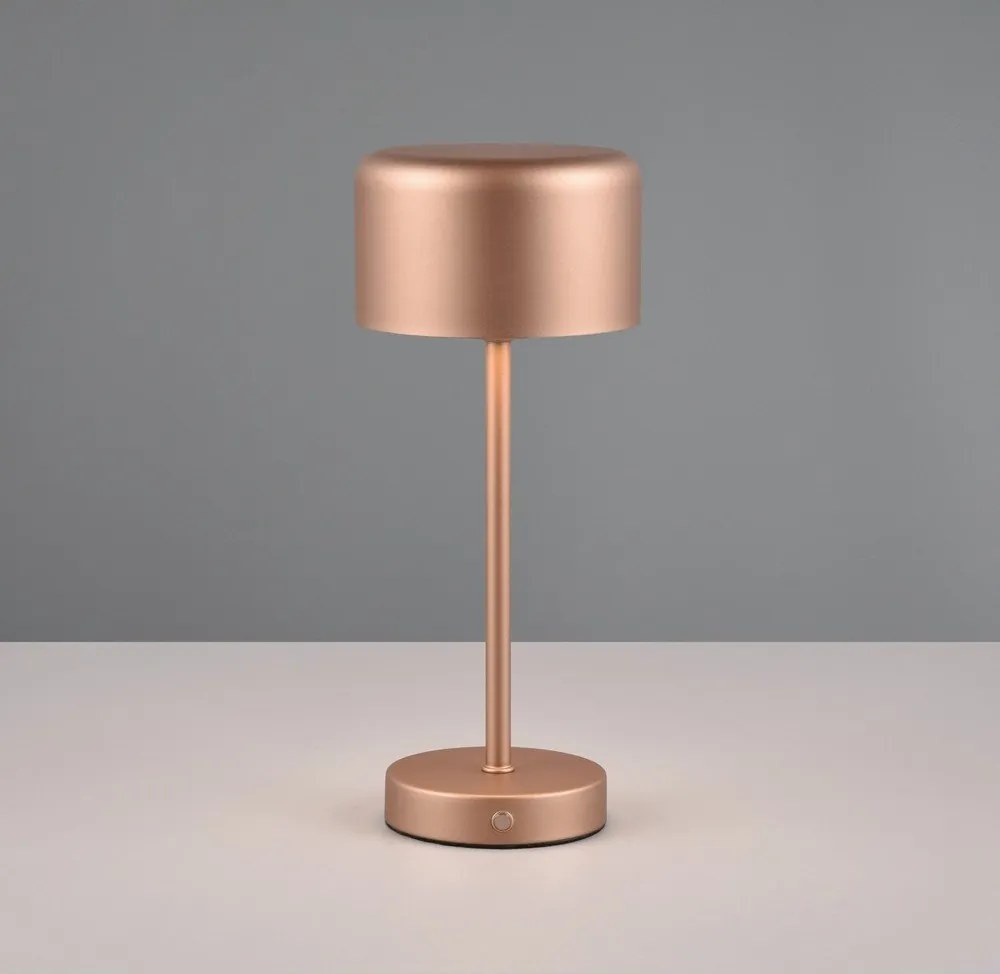 LED stmívatelná stolní lampa v měděné barvě (výška 30 cm) Jeff – Reality