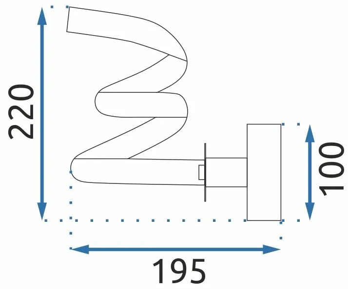 Toolight Moderní nástěnná lampa - spirála APP1052-W Černá MAT