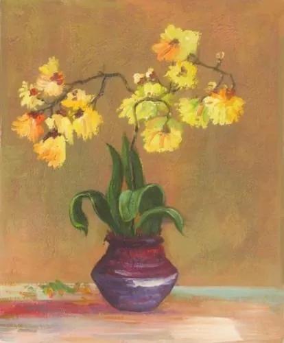 Žluté květy ve váze - 50 x 60 cm