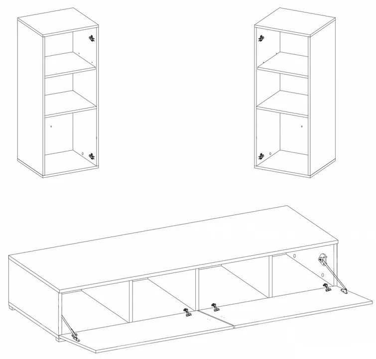 Obývací stěna BAROS Helvetia Barevné provedení: bílý mat/bílý lesk