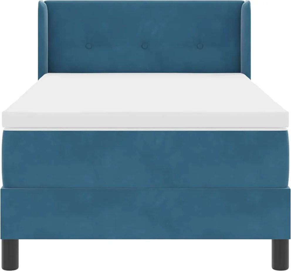 Postel s boxspringem s čelo Tmavě modrá 190 x 90 cm samet 3341448