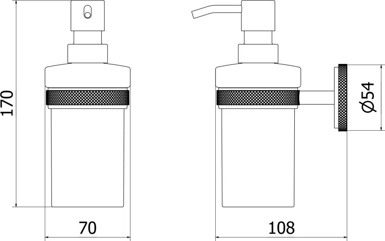 Mexen Gravo, nástěnný dávkovač mýdla, broušená nikl, 70A93058-97