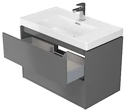 Cersanit Crea, závěsná skříňka pod umyvadlo 80cm, šedá, S924-017