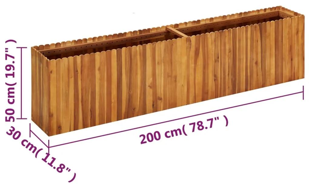 Zahradní vyvýšený záhon 200 x 30 x 50 cm masivní akáciové dřevo