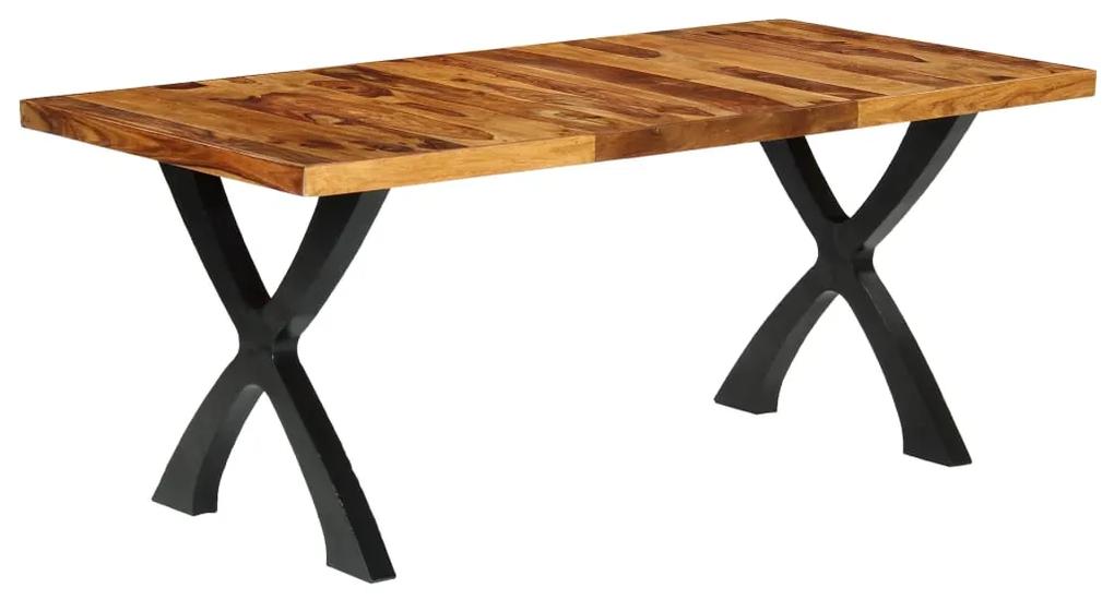 Jídelní stůl Davis - masivní sheeshamové dřevo | 180x90x76 cm | hnědo-černý