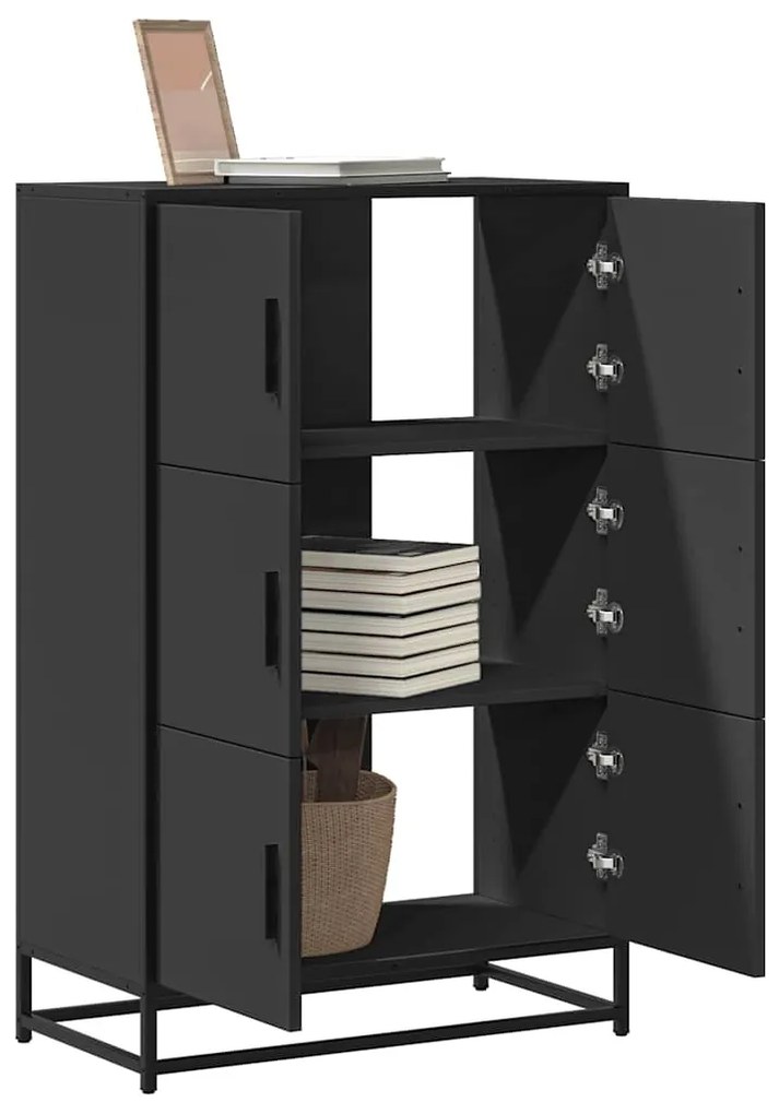 Skříň highboard černá 68x35x106,5 cm kompozit a kov