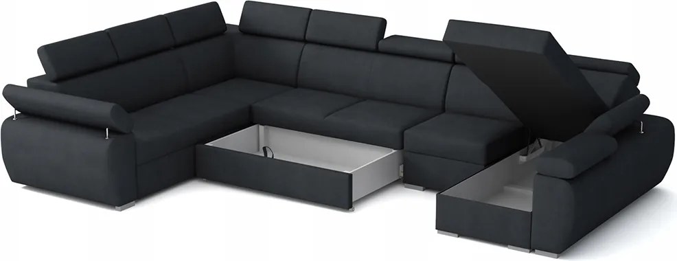 Sedací souprava BASTON | 260x390x170 cm | rozkládací + 2x úložný prostor | VÝBĚR TKANIN
