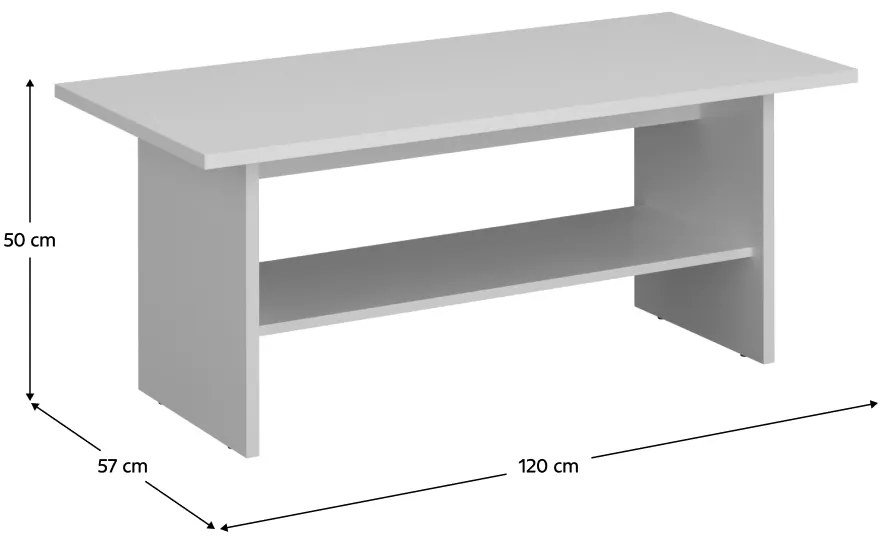 Kondela Konferenční stolek 120, bílá, ERODIN