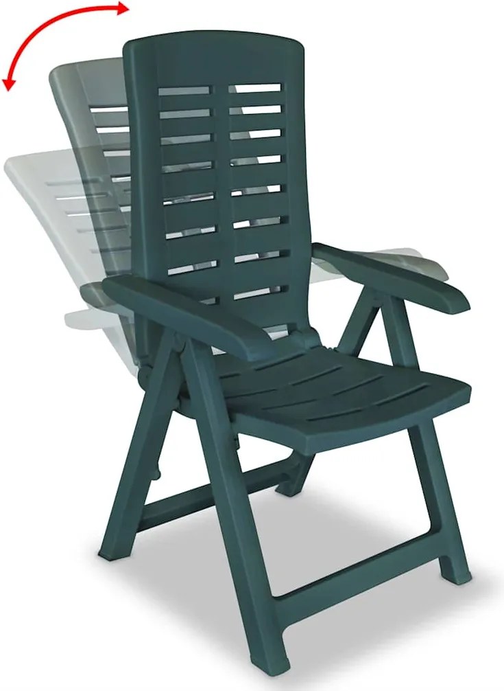 3dílný bistro set plastový zelený 275078