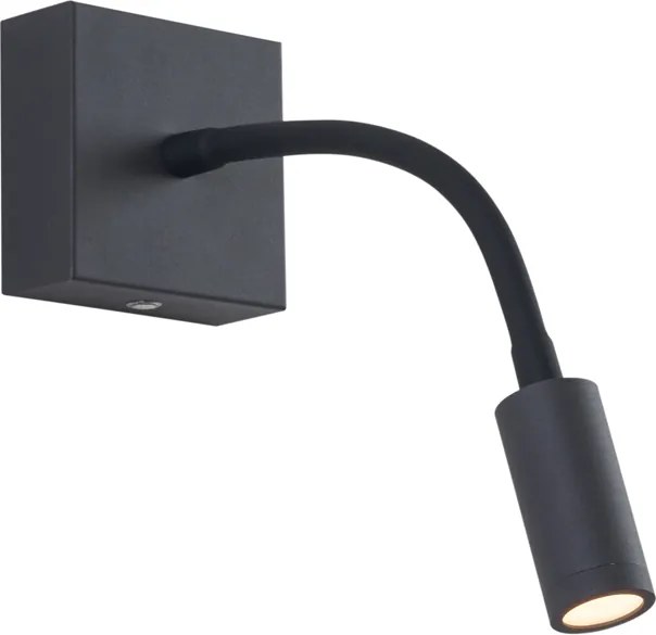 Moderní nástěnná lampa černá vč. LED stmívatelná dobíjecí - Harper