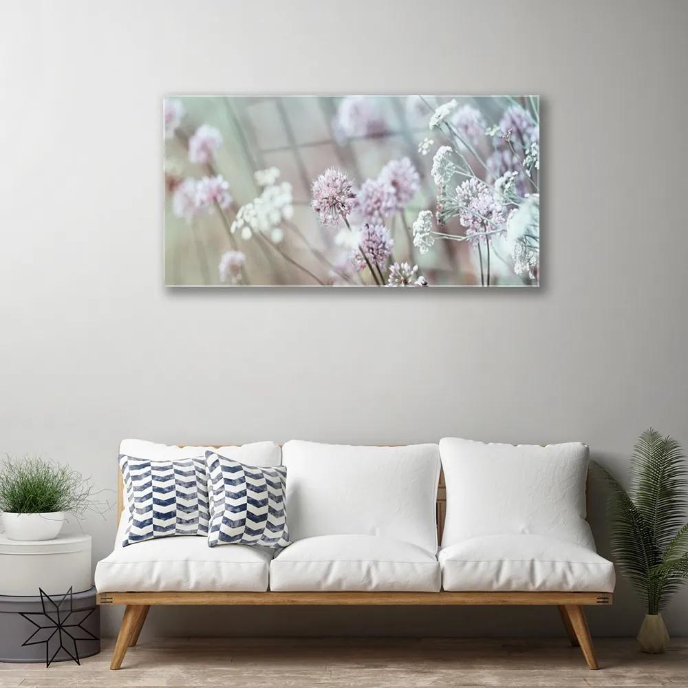 Obraz na skle Polní Květiny Louka Příroda 125x50 cm