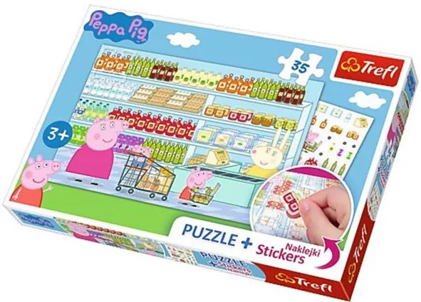 TREFL Puzzle Peppa Pig a samolepky karton 33x22 cm