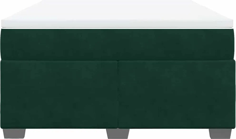 Box spring postel s matrací tmavě zelená 140x200 cm samet 3285290