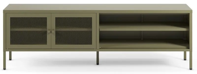 Zelený kovový TV stolek 160x50x35 cm Fayna – Marckeric