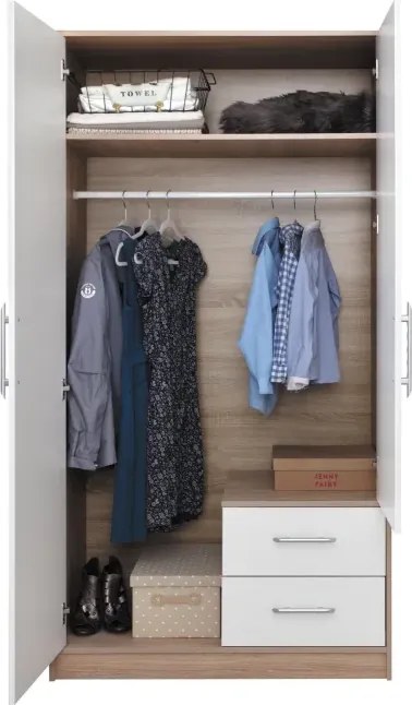 Šatní skříň Smart 100 cm Kašmír, kašmír/zrcadlo