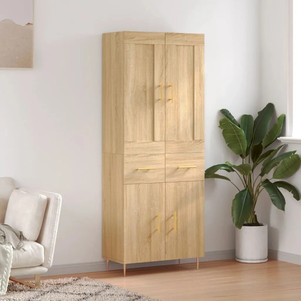 Skříň highboard dub sonoma 69,5 x 34 x 180 cm kompozitní dřevo 3199868