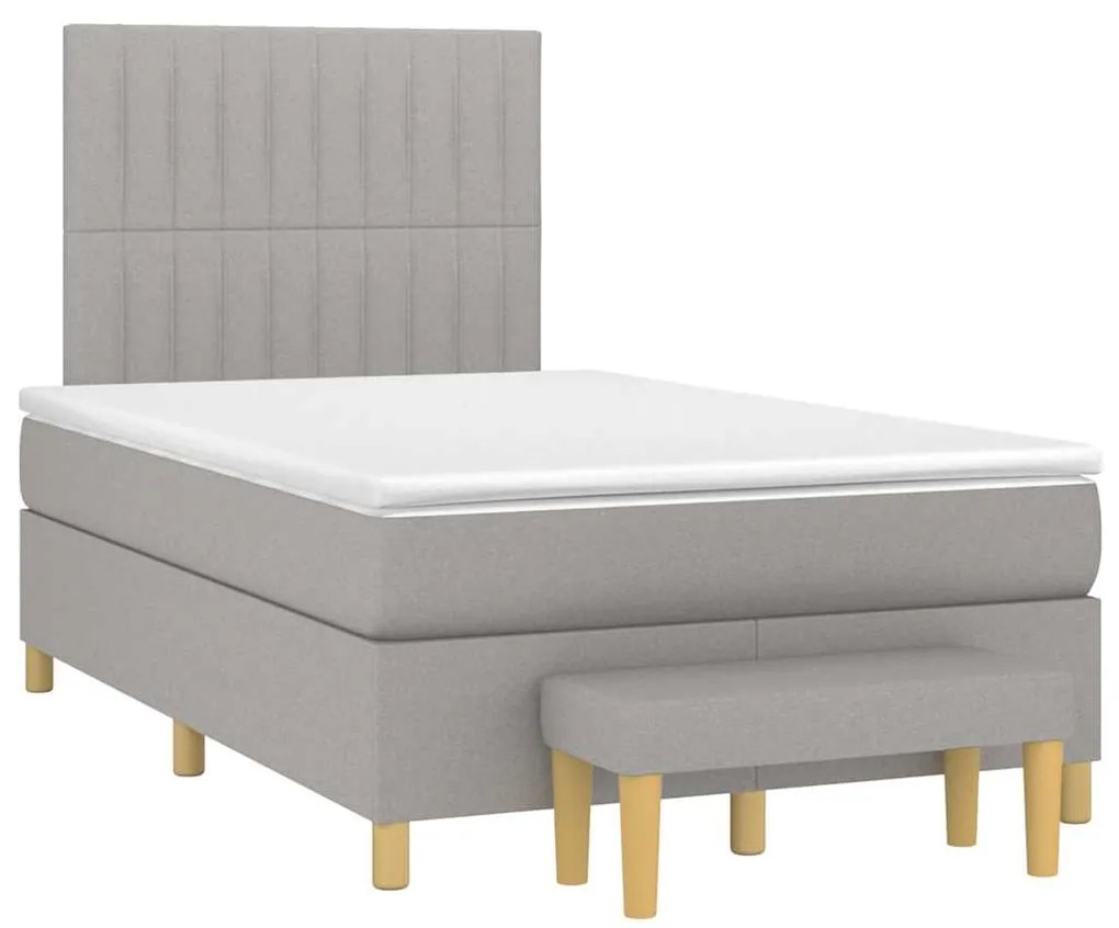 Box spring postel s matrací světle šedá 120x190 cm textil 3270418