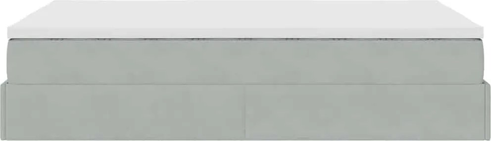Osmanský rám postele s matrací světle šedá 120x200cm samet 3311177