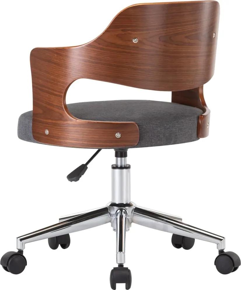 vidaXL Otočné jídelní židle 4 ks ohýbané dřevo a textil [3054939] Barva: Šedá