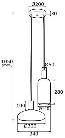 Argon 0896 - Lustr na lanku SAGUNTO 2xE27/15W/230V mosaz