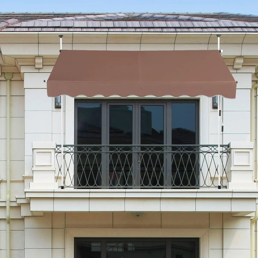 Costway 250 cm široká příchytná markýza bez vrtání, balkonová