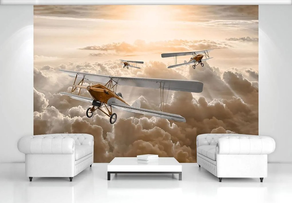 Fototapeta - Letadla nad mraky (254x184 cm)