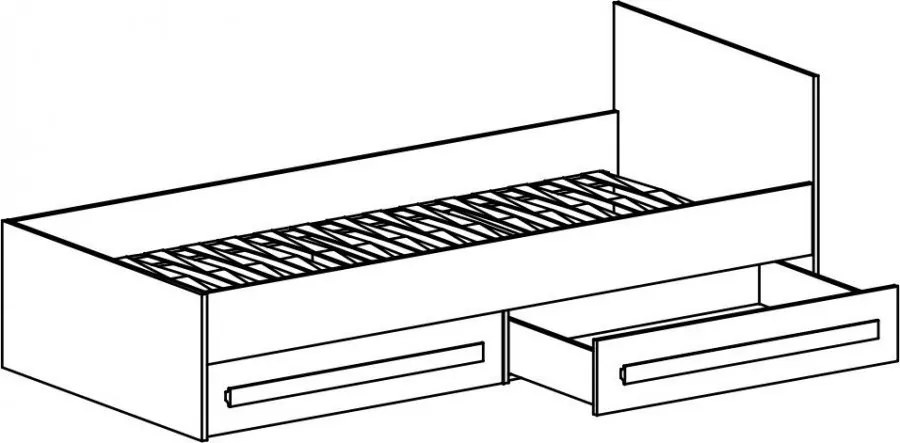 Casarredo - Komfort nábytek Dětská postel GULLIWER 11, 90x200 s úložným prostorem, bílá lesk/fialová