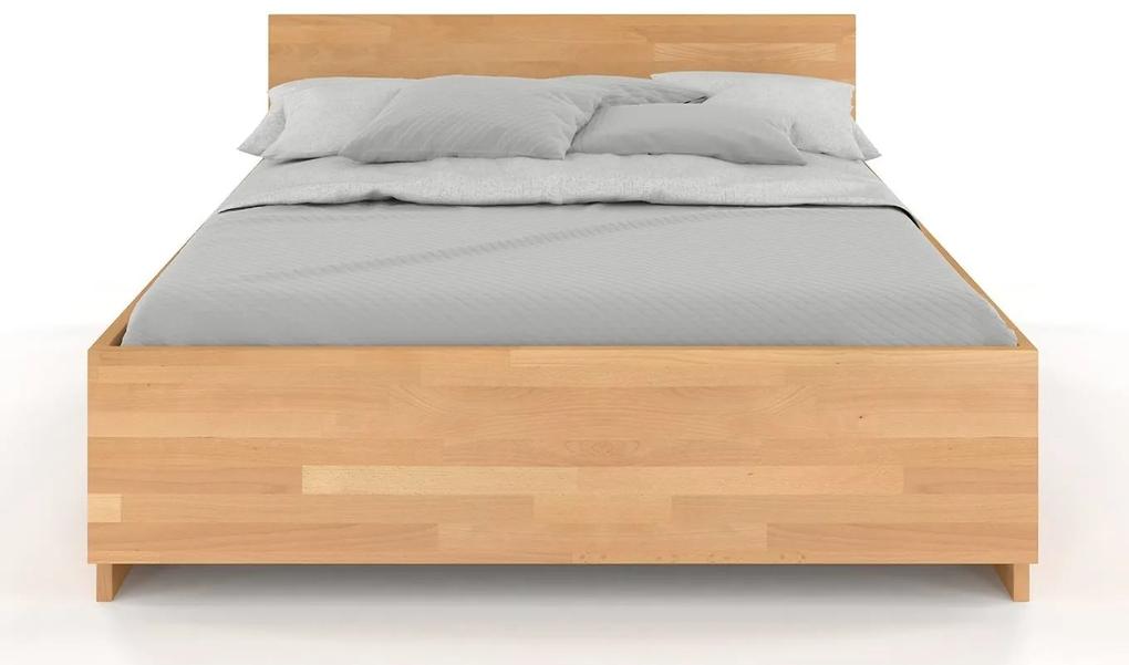 Prodloužená postel s úložným prostorem Bergman - buk   , Buk přírodní, 140x220 cm