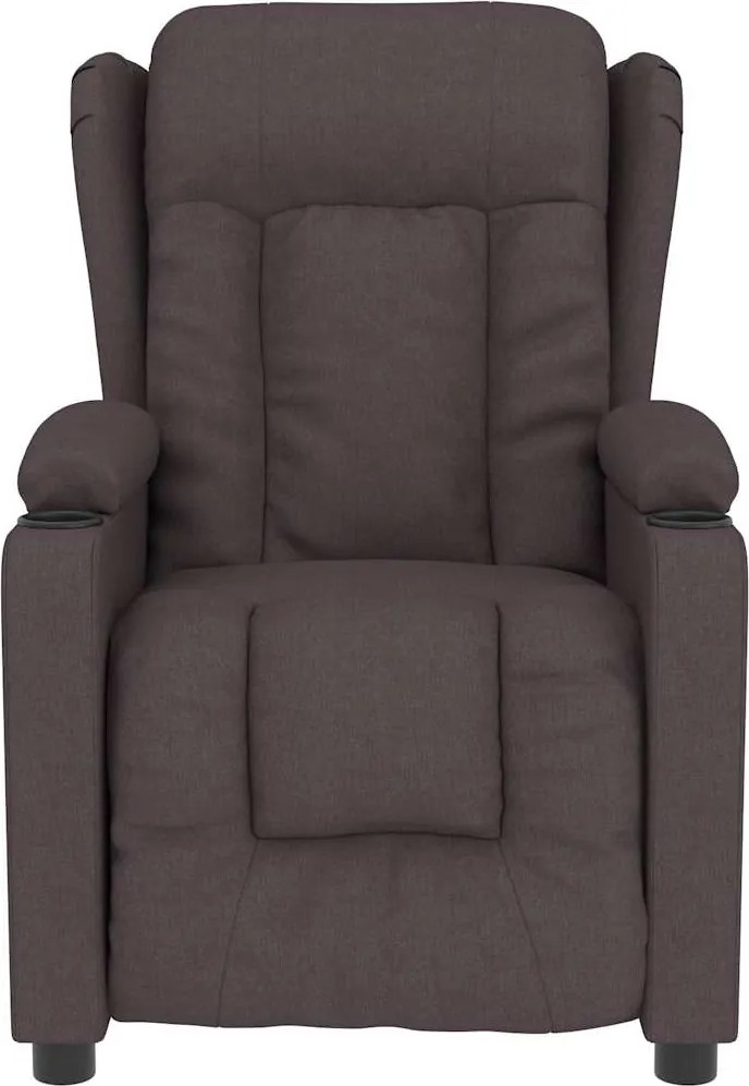 Masážní křeslo tmavě hnědé textil 339063
