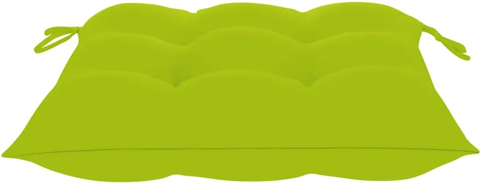 Zahradní židle 2 ks jasně zelené podušky masivní teak 3062756