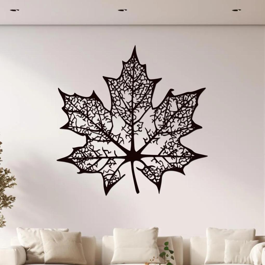 dřevo života Dřevěná dekorace na stěnu Podzimí list Rozměry (cm): 40x40, Barevný vzor: Černá