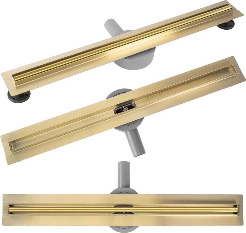 Rea Neox Slim Pro Gold, odtokový sprchový žlab 100 cm, zlatá lesklá, REA-G5804