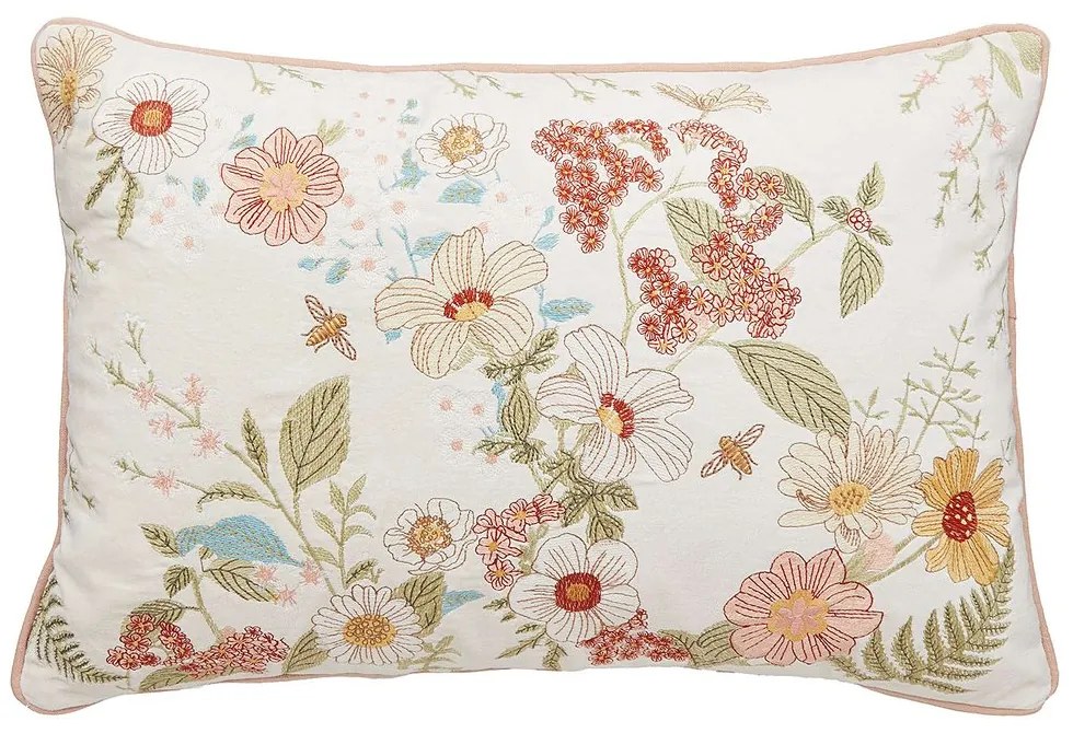 COTTON VELVET Polštář květiny 60 x 40 cm