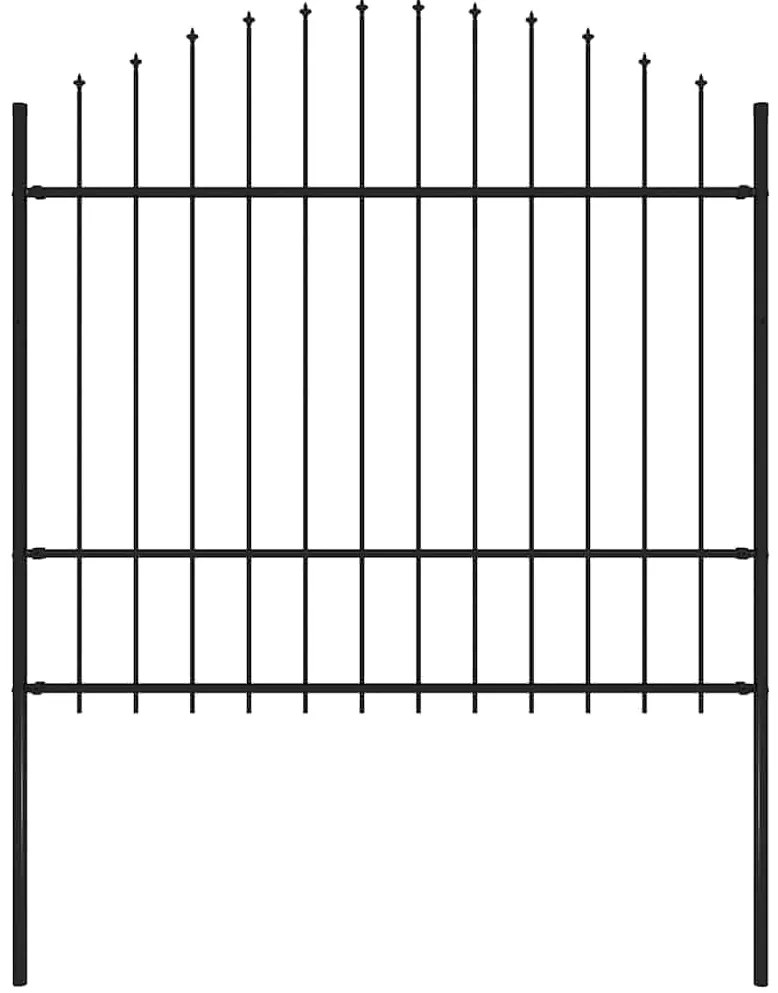 Zahradní plot Woerden s kopím nahoře ocelový 170 x 175 cm černý 144944