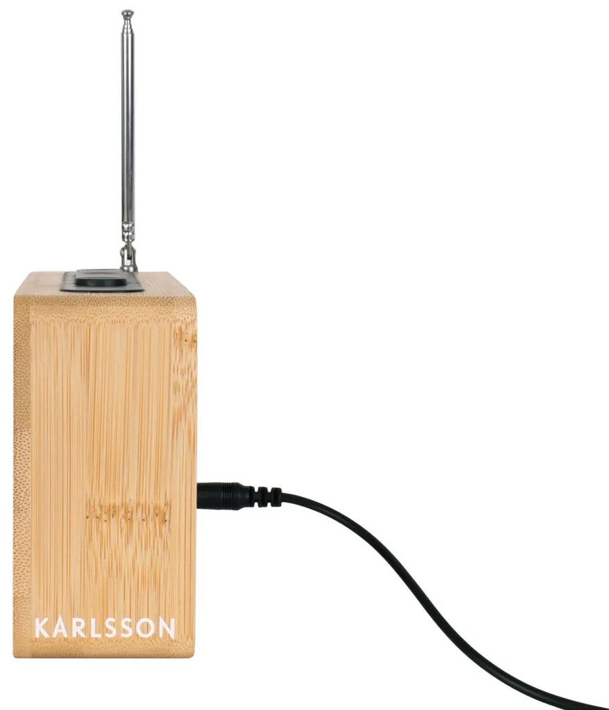 Rádiobudík/Stolní hodiny Retro Radio BambooKarlsson