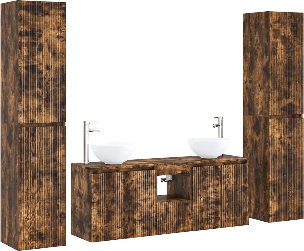 Sada koupelnového nábytku 5 ks Kouřový dub 33 x 34,5 x 160 cm 3406028