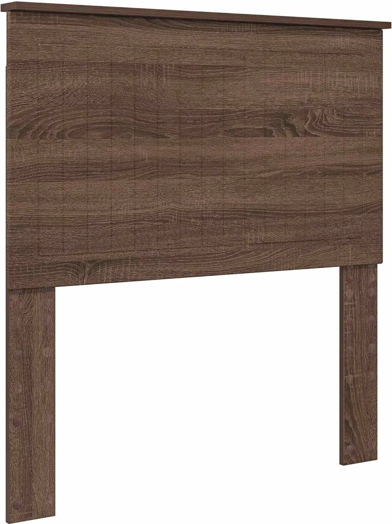 Rám postele s čelo Hnědý dub 90 x 200 cm Masivní borové dřevo 3411061