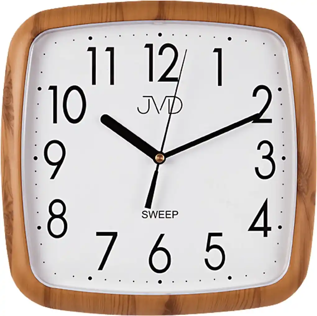 Hranaté nástěnné hodiny JVD quartz H615.4 imitace dřeva | BIANO