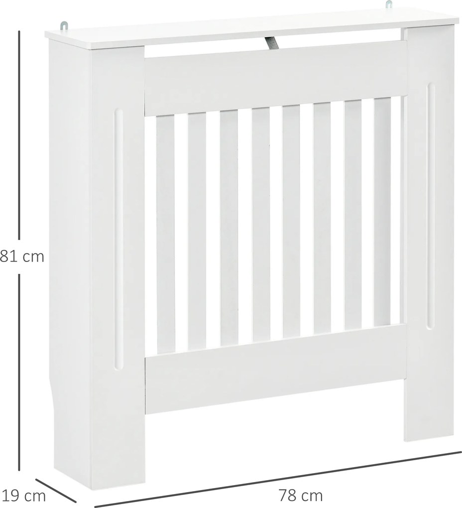 HOMCOM Moderní Kryt Na Radiátor MDF Kabinet pro Obývací Pokoj a Ložnici 78x19x81 cm Bílý