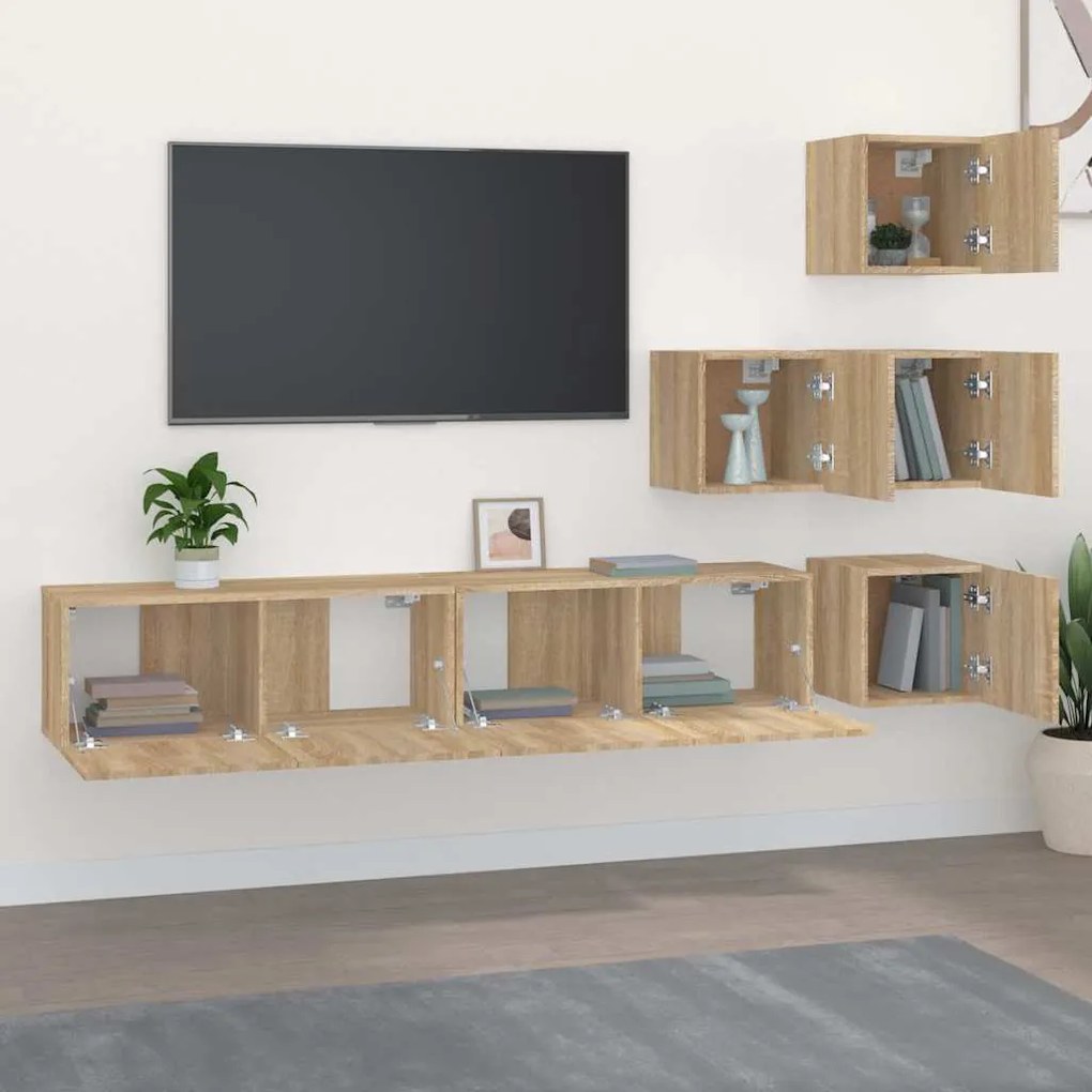 Nástěnná TV skříňka dub sonoma kompozitní dřevo 3114576