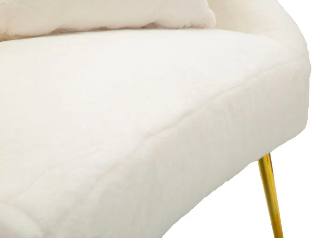 Designová pohovka Caerwyn 137 cm bílá / zlatá