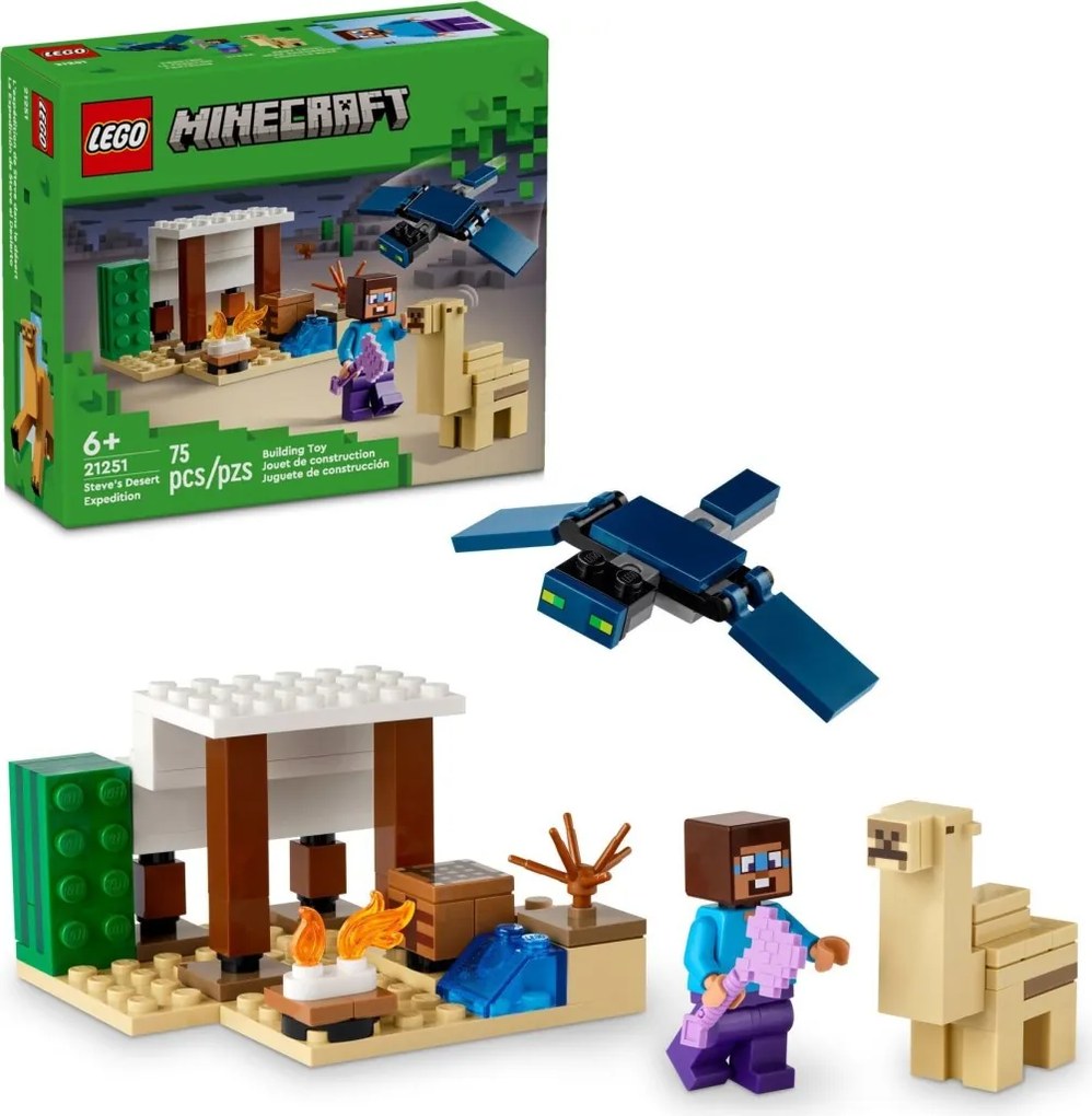 Lego stavebnice lego minecraft 21251 steve a výprava do pouště
