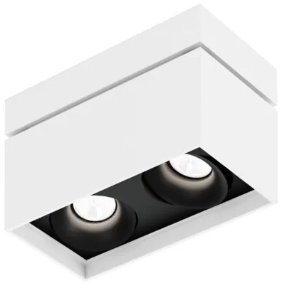 Wever & ducré čtvercové stropní stropní svítidlo sirro ceiling surf 2.0 led 1800-3000k w-b tree bílá matná + černá matná