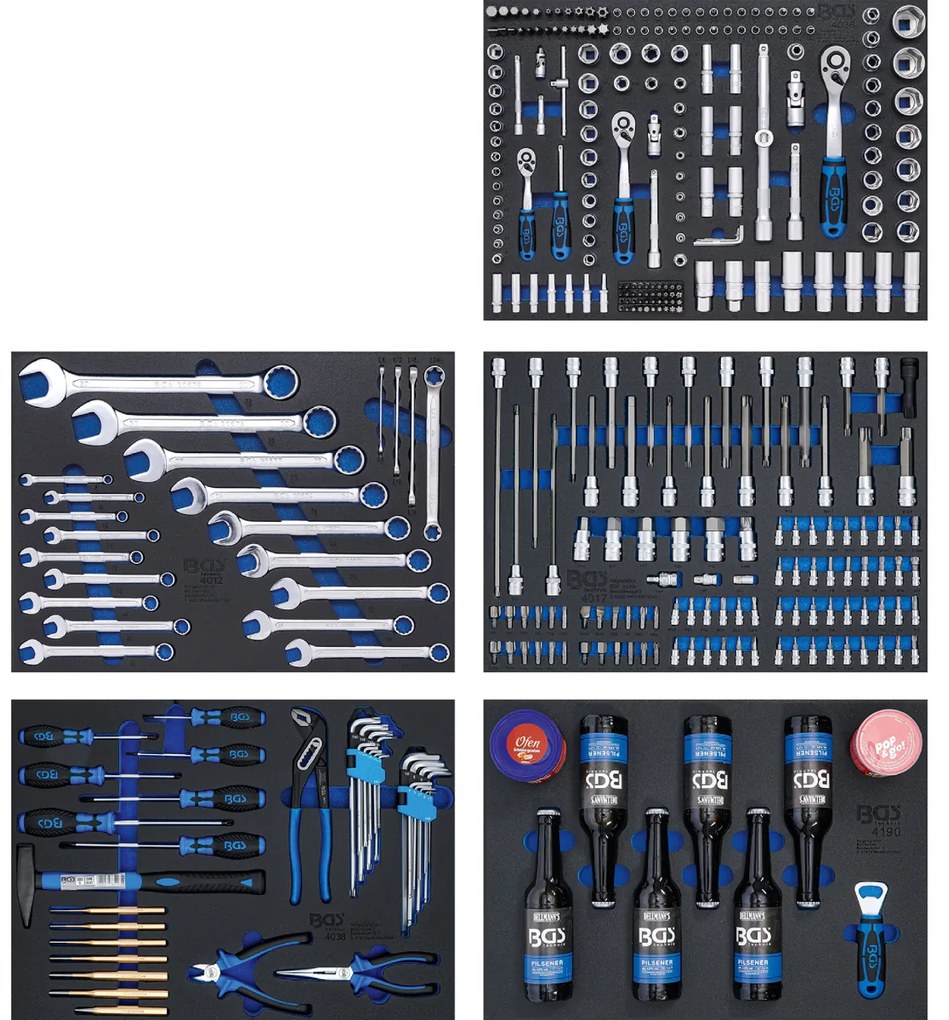 BGS 6077, Dílenský vozík | 7 zásuvek | se 354 nástroji