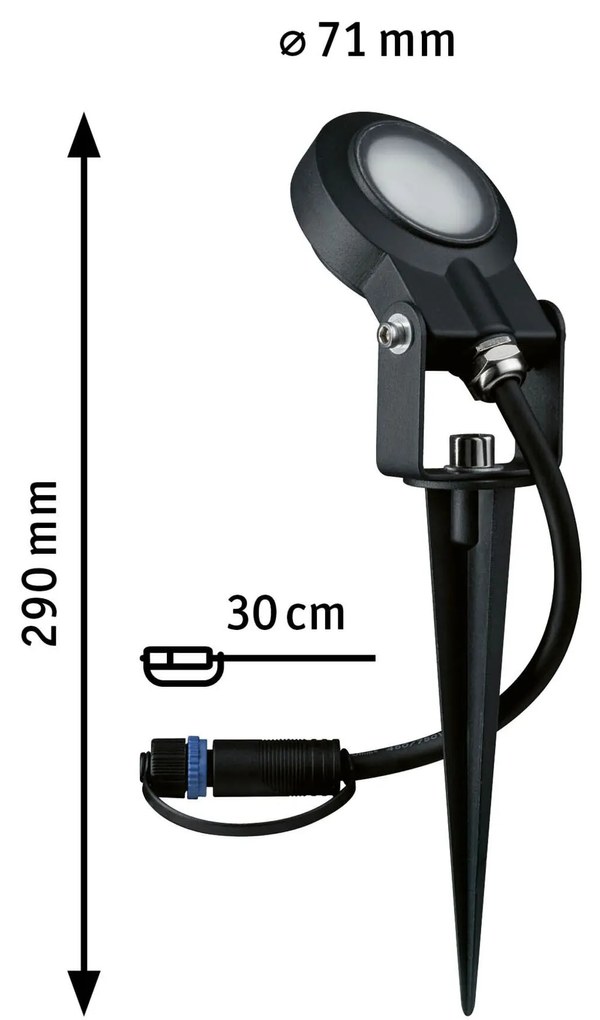 Paulmann 94729 Plug&Shine Sting, základní set zahradních reflektorů 3x6,3W LED 2200K stmívatelné, IP67