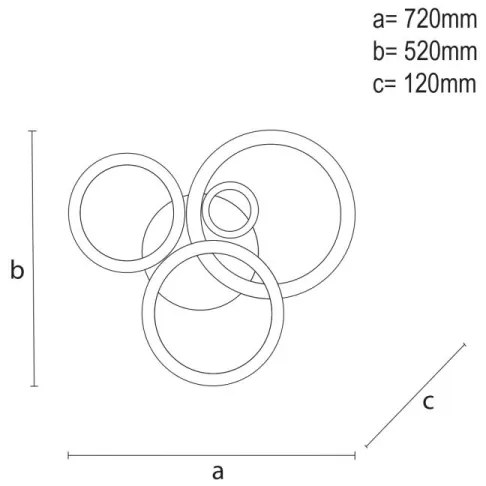 LED Stmívatelný přisazený lustr LED/120W/230V 3000-6500K + dálkové ovládání